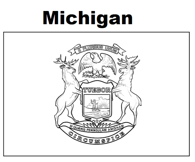 Geography Blog: Flag of Michigan coloring page