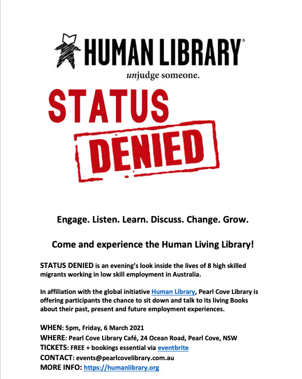 PEARL COVE LIBRARY BLOG: PEARL COVE LIBRARY: "STATUS DENIED" HUMAN ...