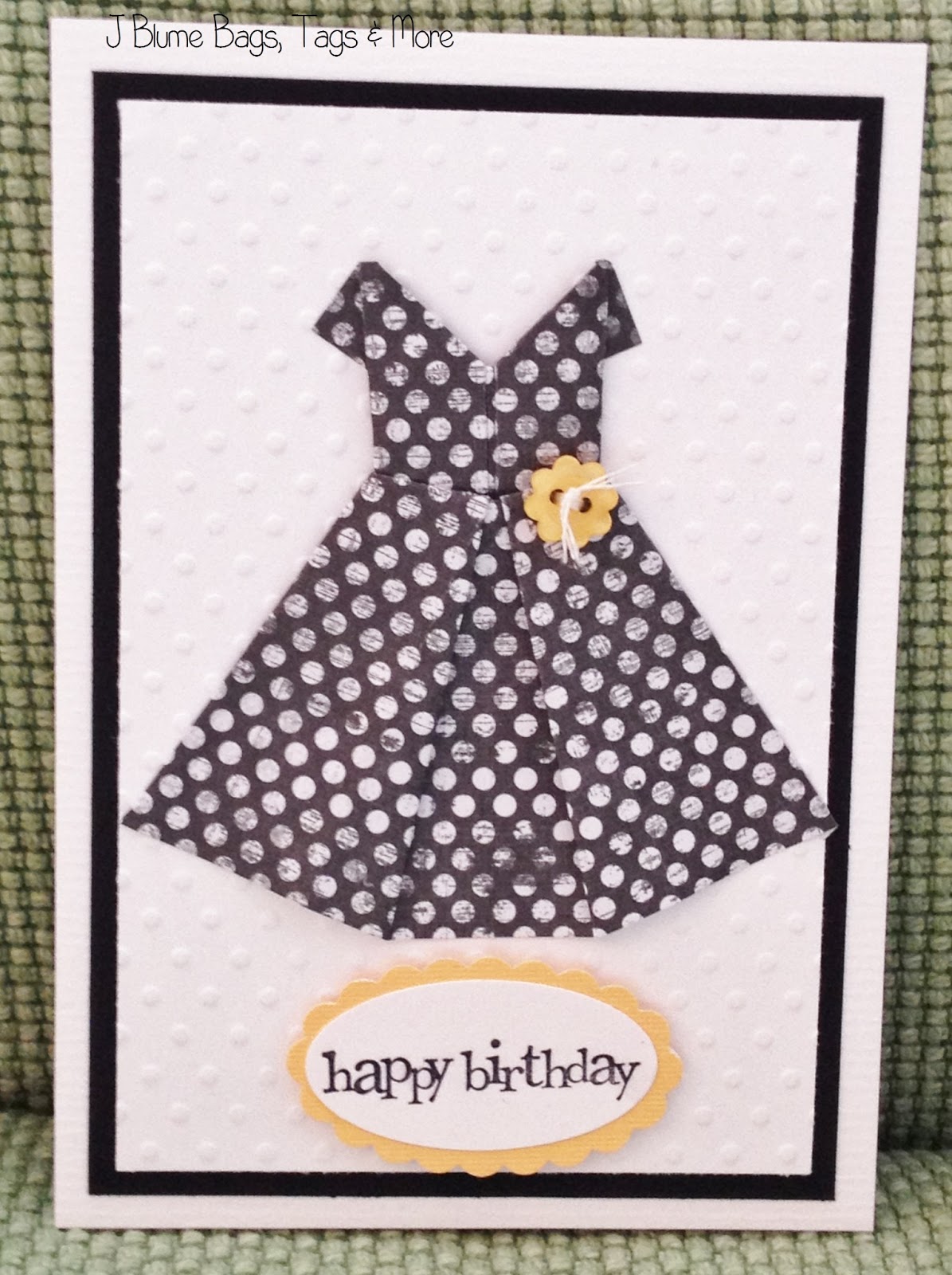 J Blume Bags, Tags & More: "Little black dress" cards
