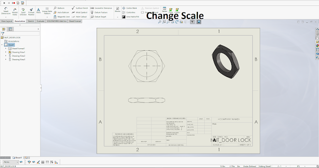 Design Tech Academy: Change Scale in SolidWorks Drawing