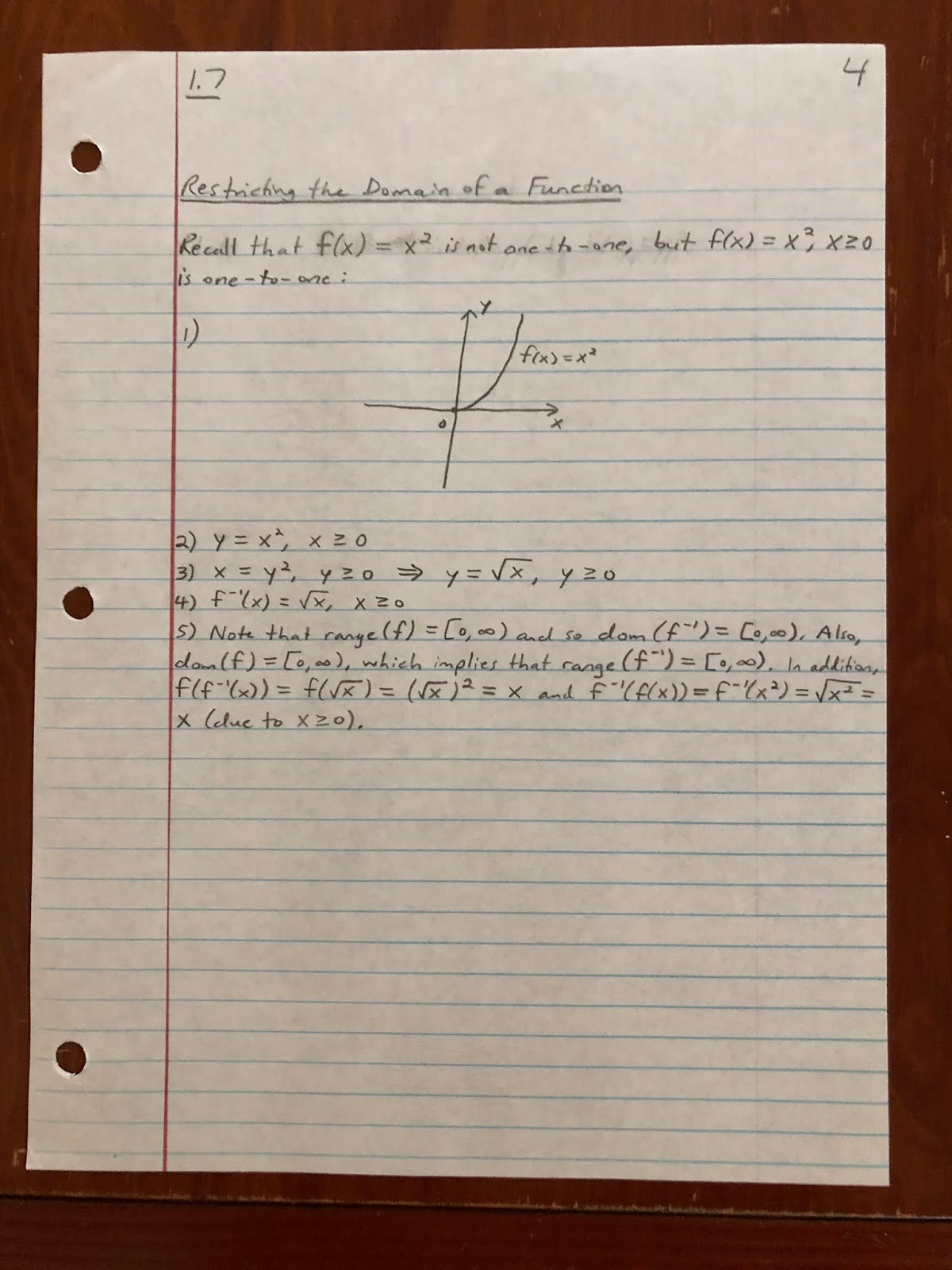Professor Frank S Math Blog Part 1 Inverse Functions Notes