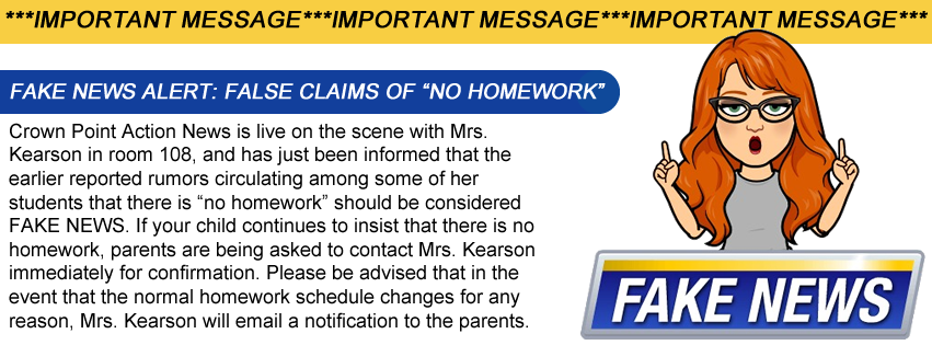 Kearson's Classroom: Homework
