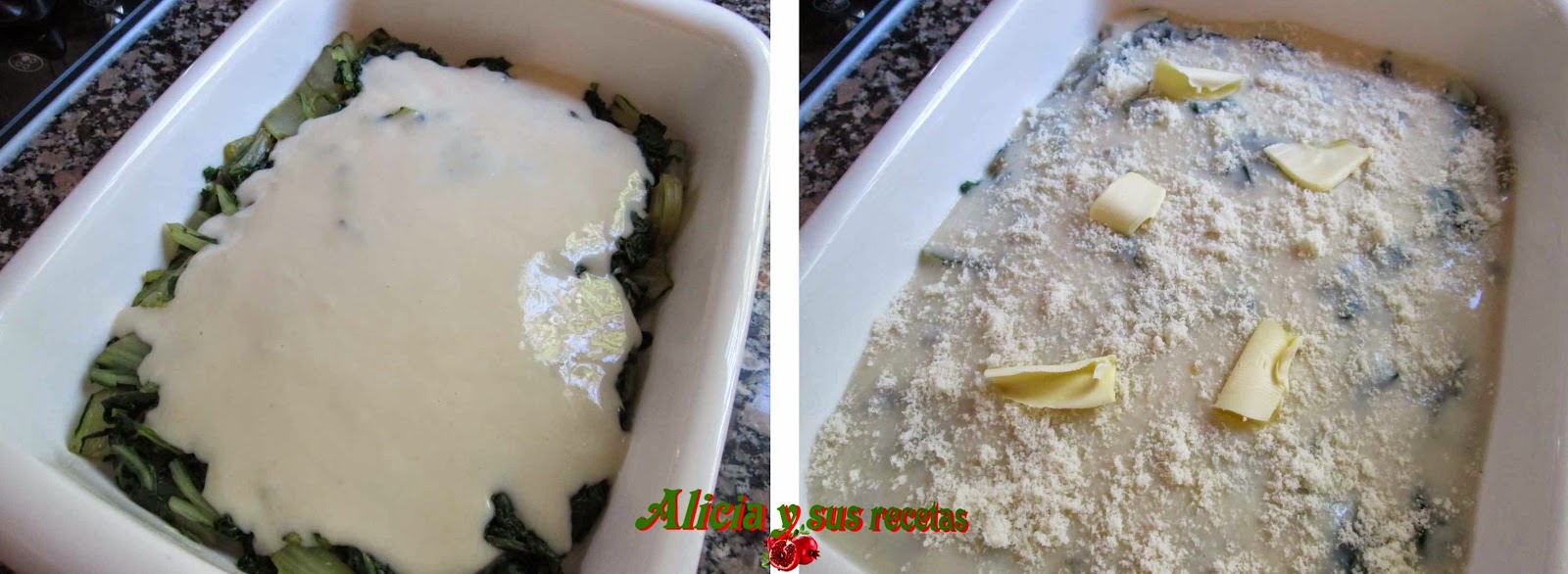 Alicia y sus recetas: ACELGAS GRATINADAS EN SALSA ¿MORNAY?