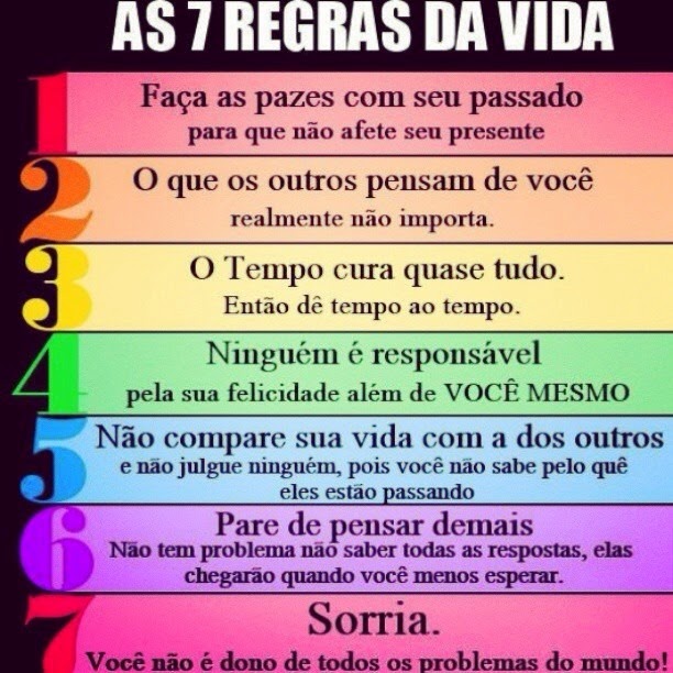 Papo de Mulher: Frases e Mensagens: Regras da Vida