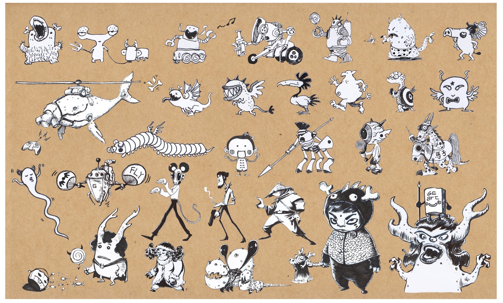 Ge's Art Spot: Random characters on one page 1