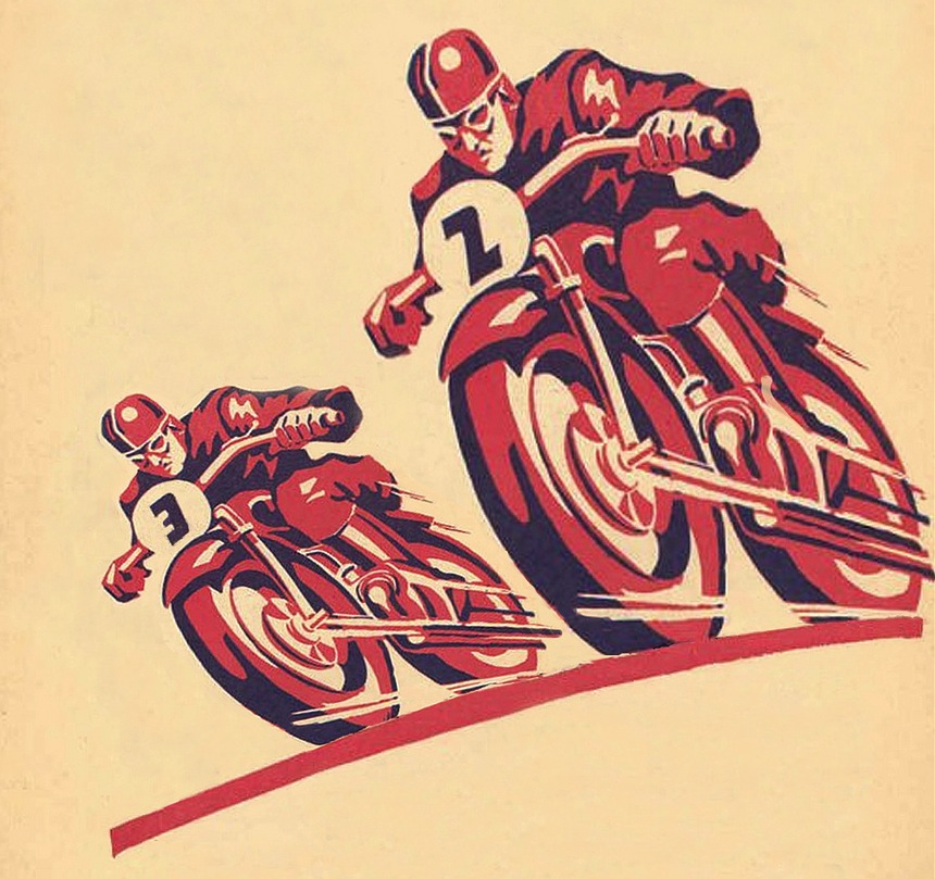 Vintage Motorcycle Racing Artwork at Clarence Swingle blog