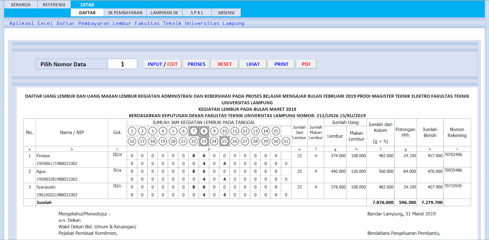 Aplikasi Excel Form Perhitungan Lembur - ExcelManiacs