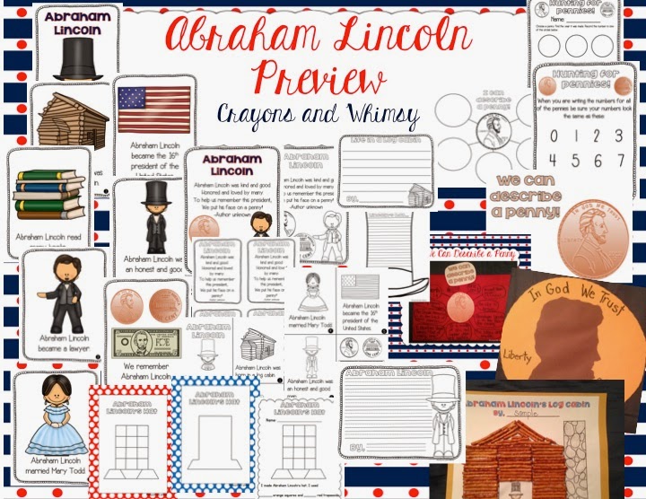 Let's Draw President Lincoln and an Abe Mini Unit - Crayons and Whimsy