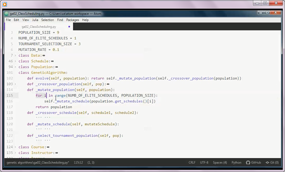 Prototype Project: Class Scheduling w/ Genetic Algorithms and Python
