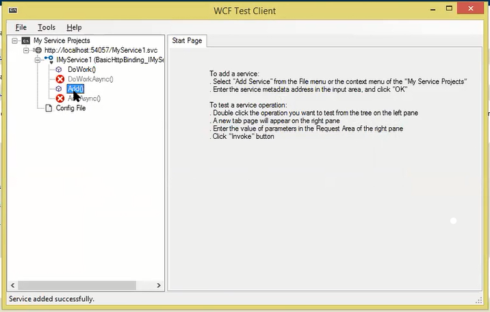 Test: WCF Service in Asp.net MVC