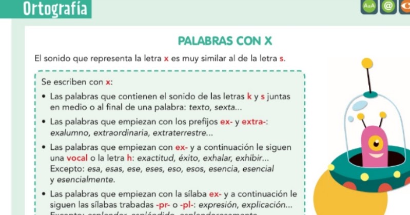 Disfrutandoentercero: Ortografía, palabras con X