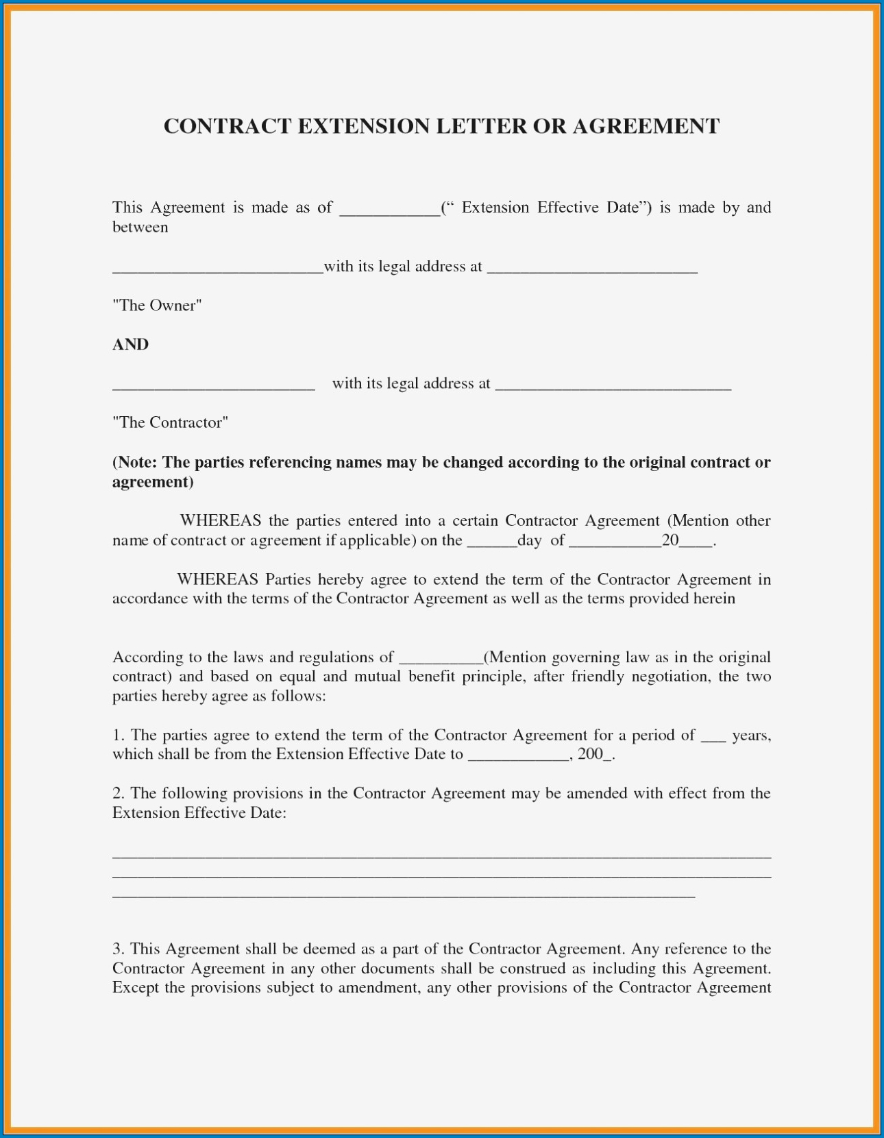 Contract Between Two Companies Template - Collage Template