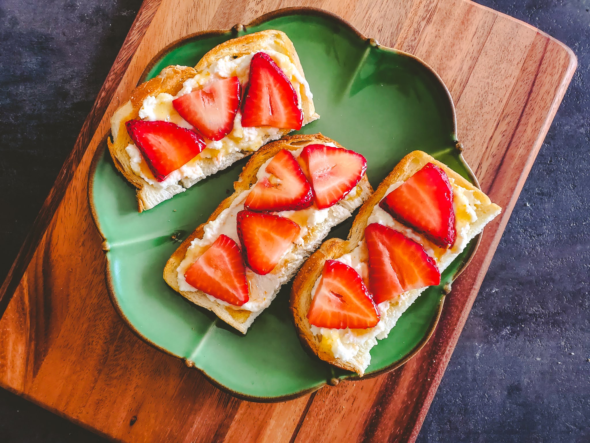 Slice of Southern: Tangerine Ricotta Toast with Strawberries and Honey