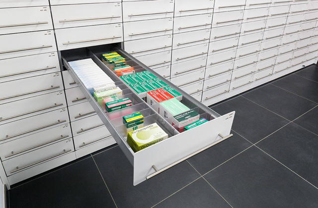 FPD Group Ltd - Pharmacy Shelving: H-Series Flat Pharmacy Drawers
