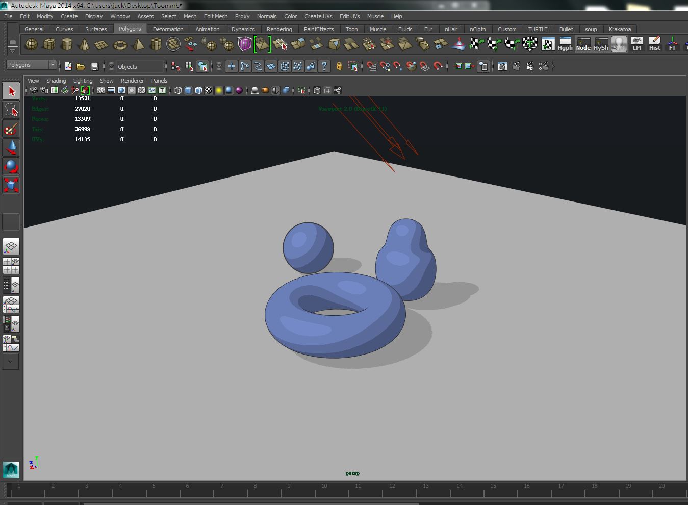 Maya 卡通材質(Maya toon shader)結合新的Viewport2.0