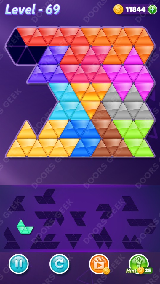 Block! Triangle Puzzle Champion Level 69 Solution ~ Doors Geek