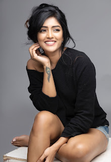 Eesha Rebba in Black top and Blue denim Jeans