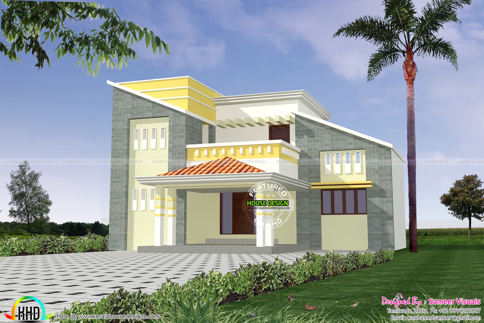 Modern slanting roof house - Kerala Home Design and Floor Plans - 9K ...