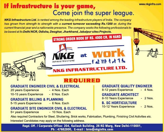 NKG Infrastructure Ltd - Hiring Engineers (Civil / Electrical ...