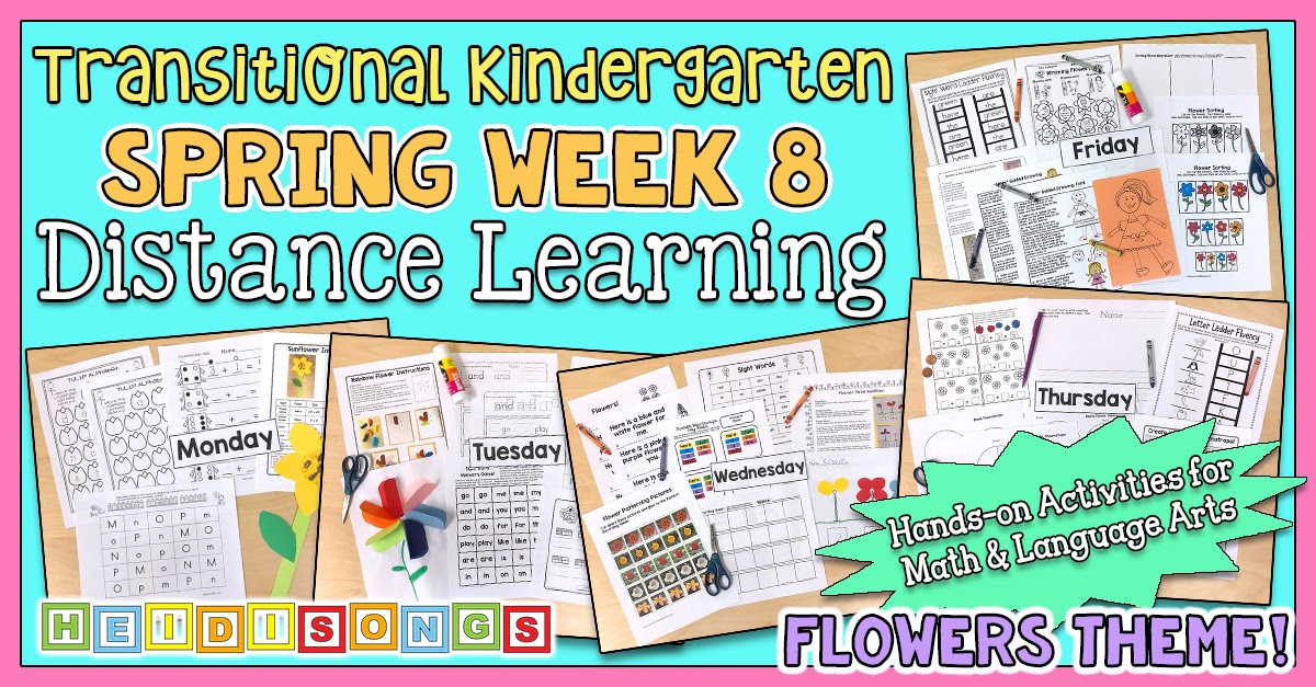 TK Distance Learning Packet: SPRING - FLOWERS + MOTHER'S DAY Theme - Week 8
