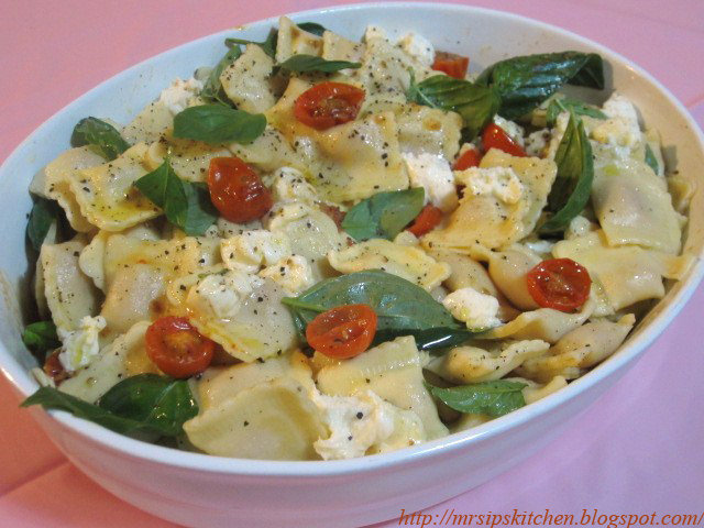 Mrs. Ip's Kitchen: Roasted Vegetable Ravioli with Bocconcini and Basil