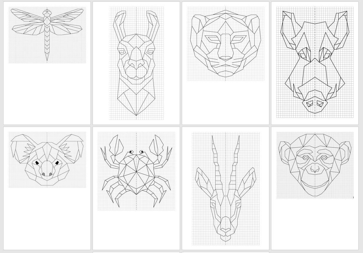 AlgoRythmes: Zoo de la symétrie v6 en CM2-6è #MathsArt