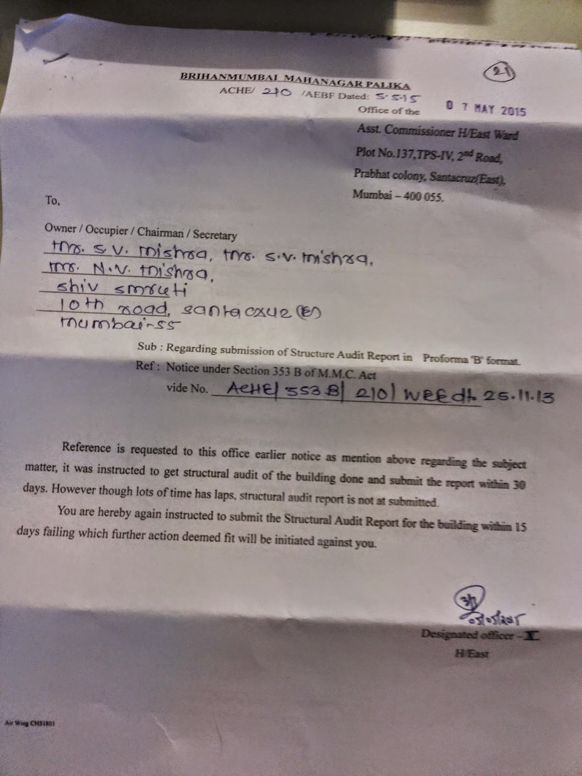 tenantsofsaburi: BMC issues letters for fresh structural audit of ...