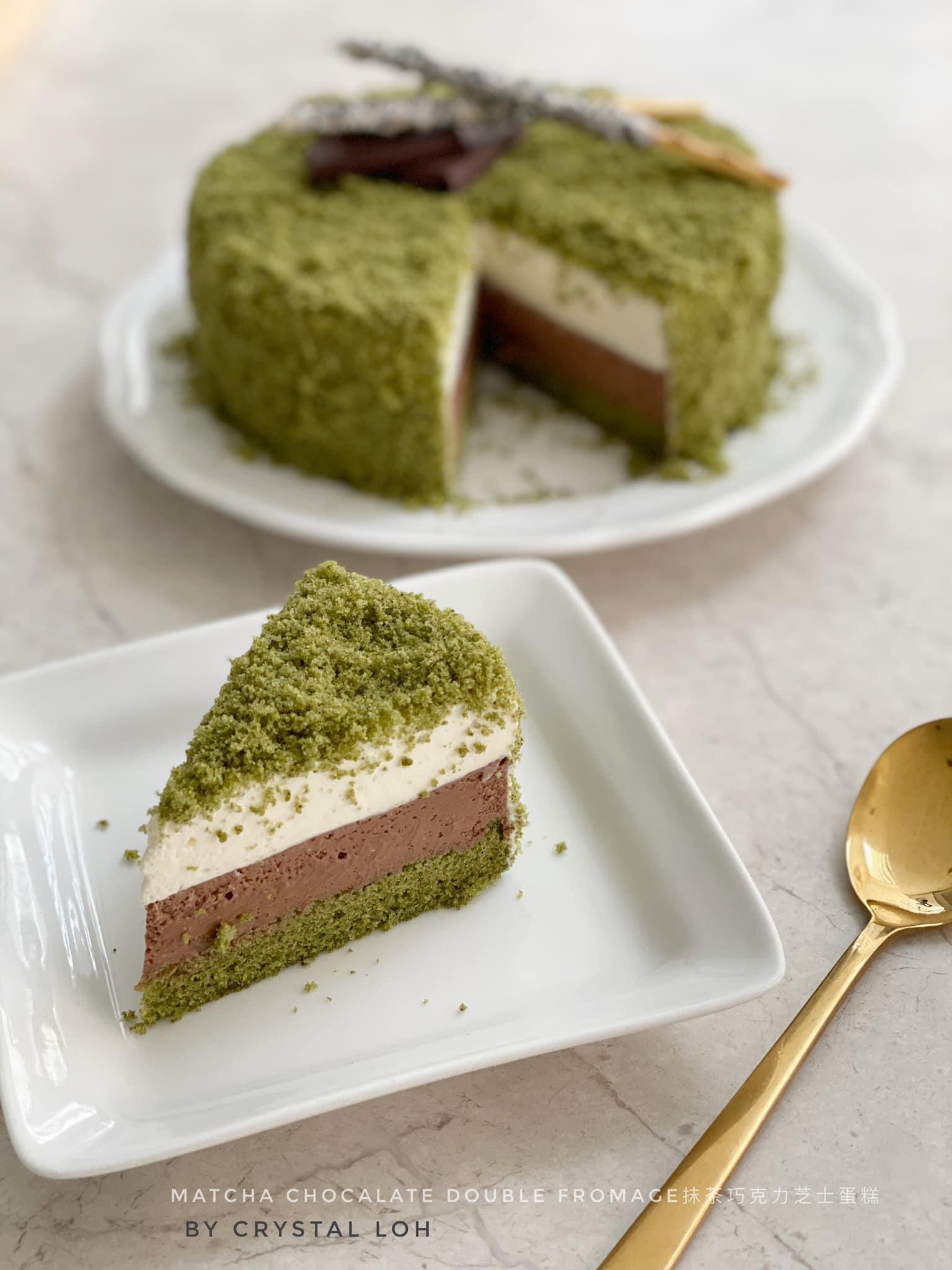 厨房找快乐: Matcha Chocolate Double Fromage 抹茶巧克力芝士蛋糕