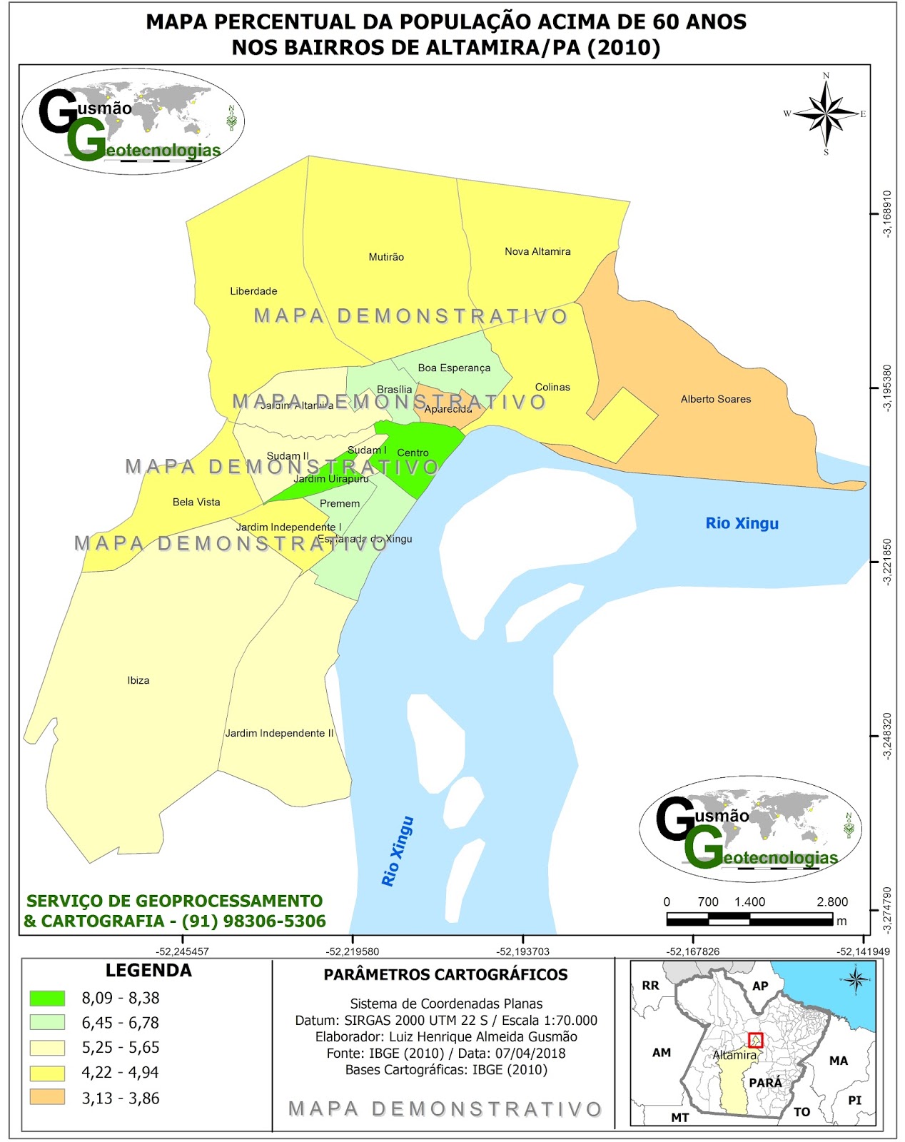 Geografia e Cartografia Digital: Mapas de Altamira/PA (Acadêmicos)