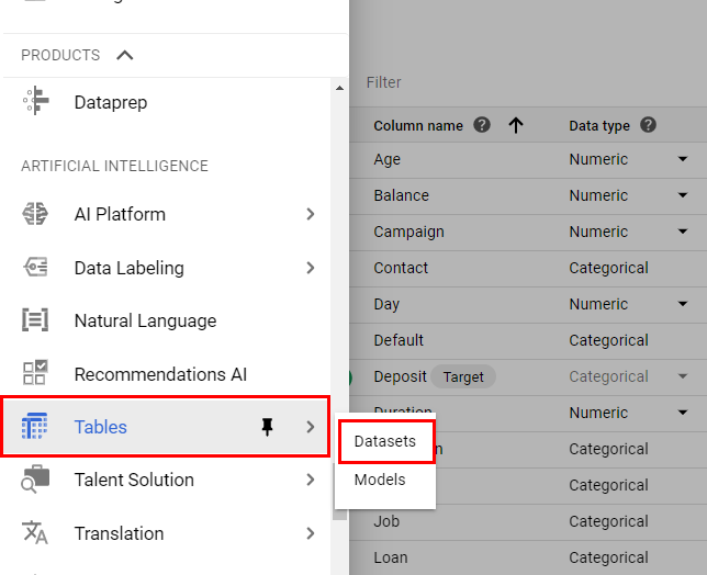 구글 클라우드(Google Cloud) AutoML Tables 사용 방법