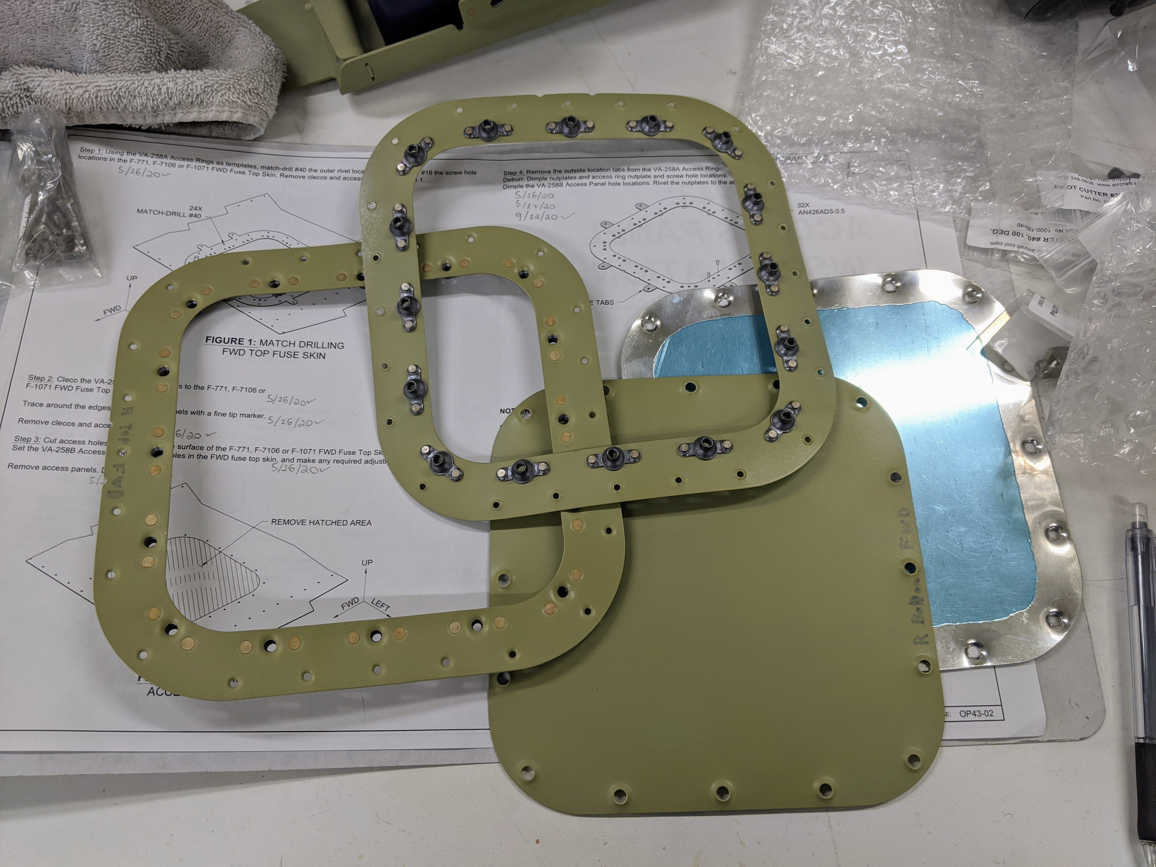 Damazio family's RV-10 project: Forward fuselage access panels complete