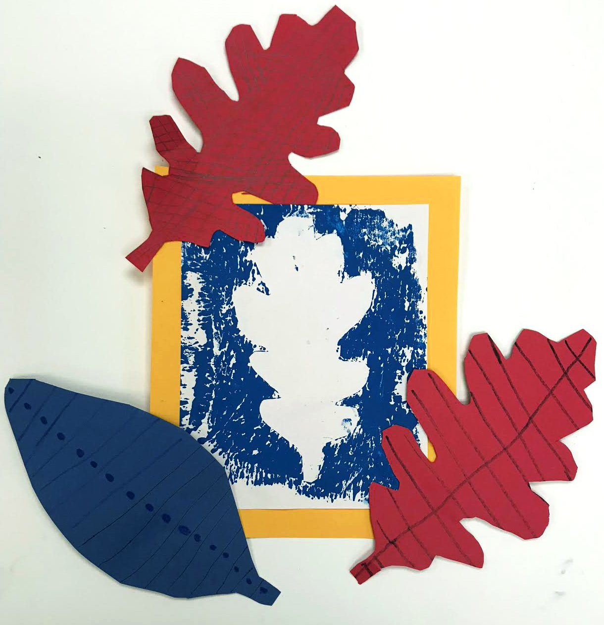 CONTRASTING PRINTMAKING LEAVES