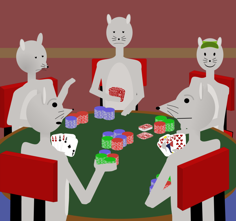 Adventures with Mice (Mostly): Five Mice Playing Poker
