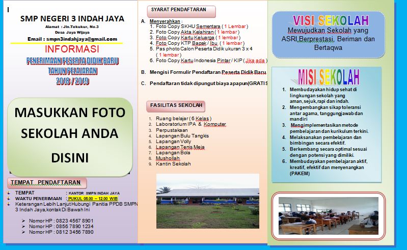 Contoh Brosur PPDB Terbaru (Mudah Diedit: Word) - Elearning Web Guru