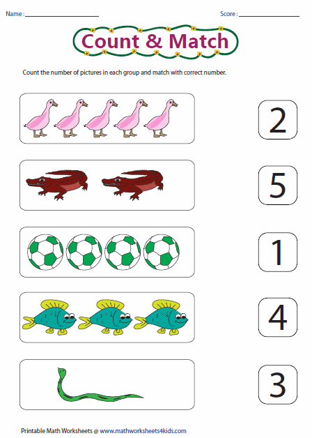 10 Free Counting Worksheets For 1st Grade