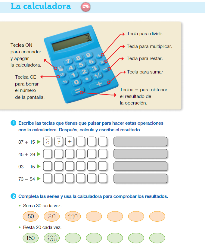 MI CLASE: 2º PRIMARIA: LA CALCULADORA