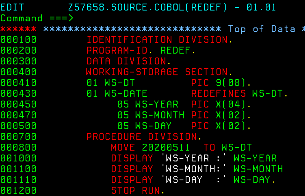 Z/Os Mainframe: COBOL PROGRAMMING