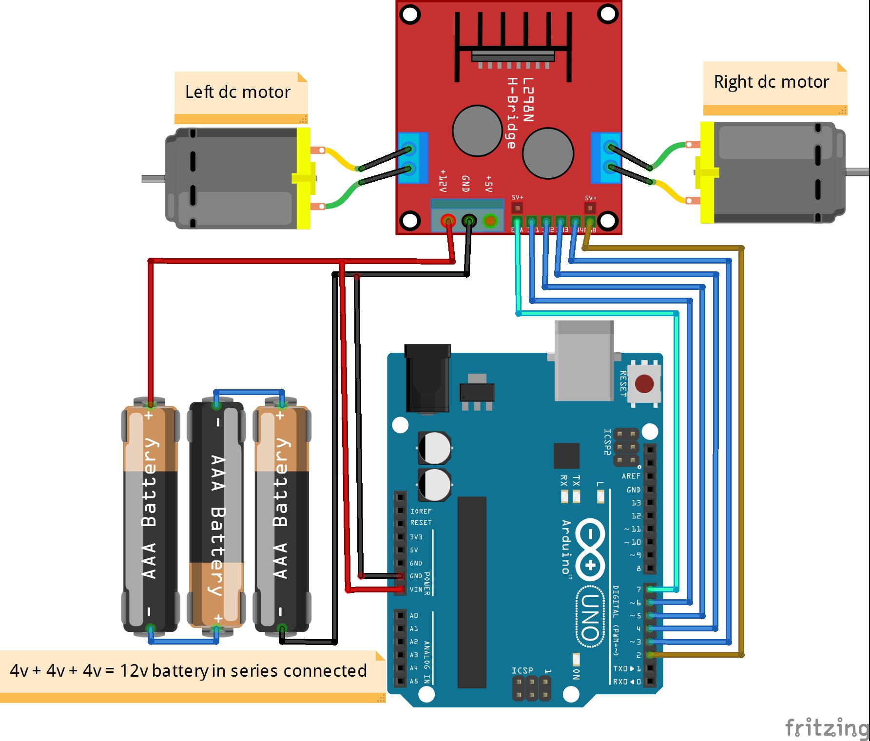 INTERFACE L298N MOTOR DRIVER MODULE WITH ARDUINO UNO