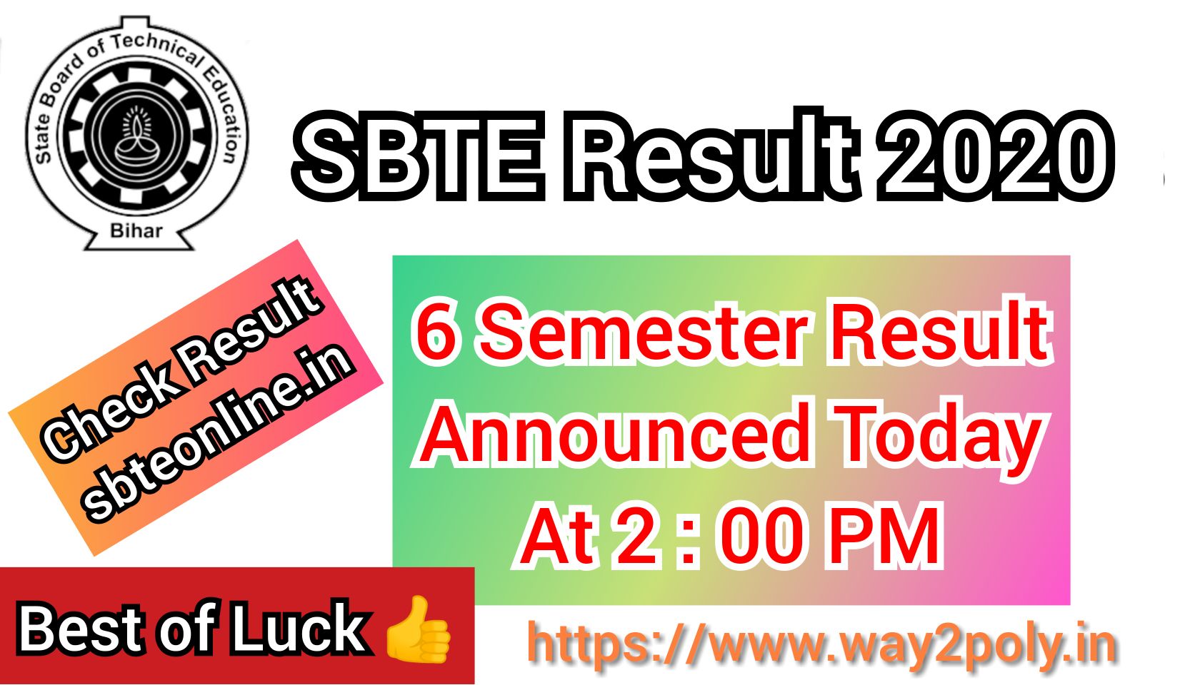 Announced : 6th, 3rd(LE), Backlog Result | SBTE Bihar Result 2020 ...