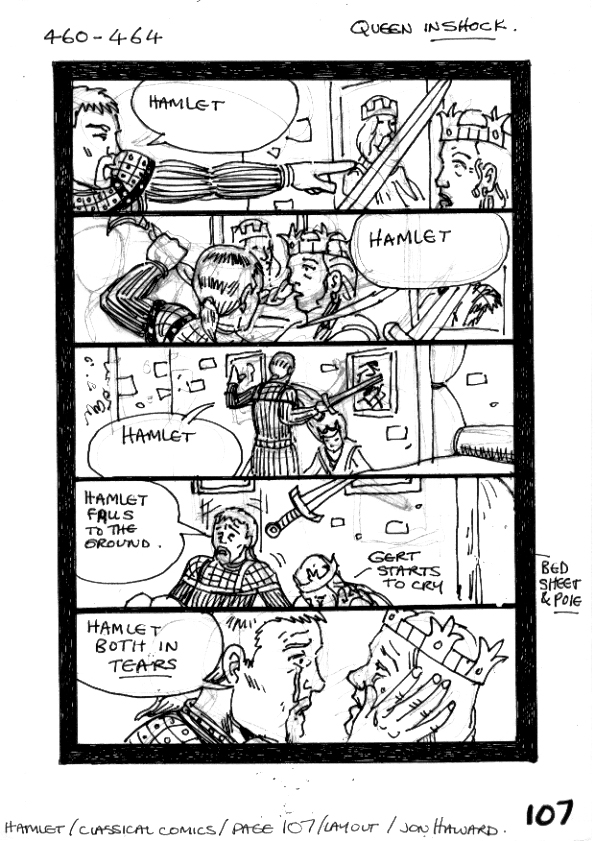 HAMLET ROUGH CUT: ACT 3 SCENE 4 LAYOUT ROUGHS