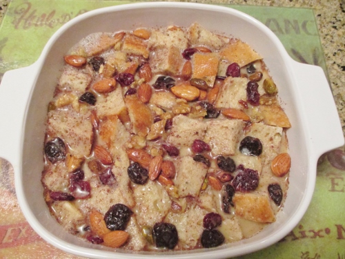 Bread Pudding With Fruits And Nuts