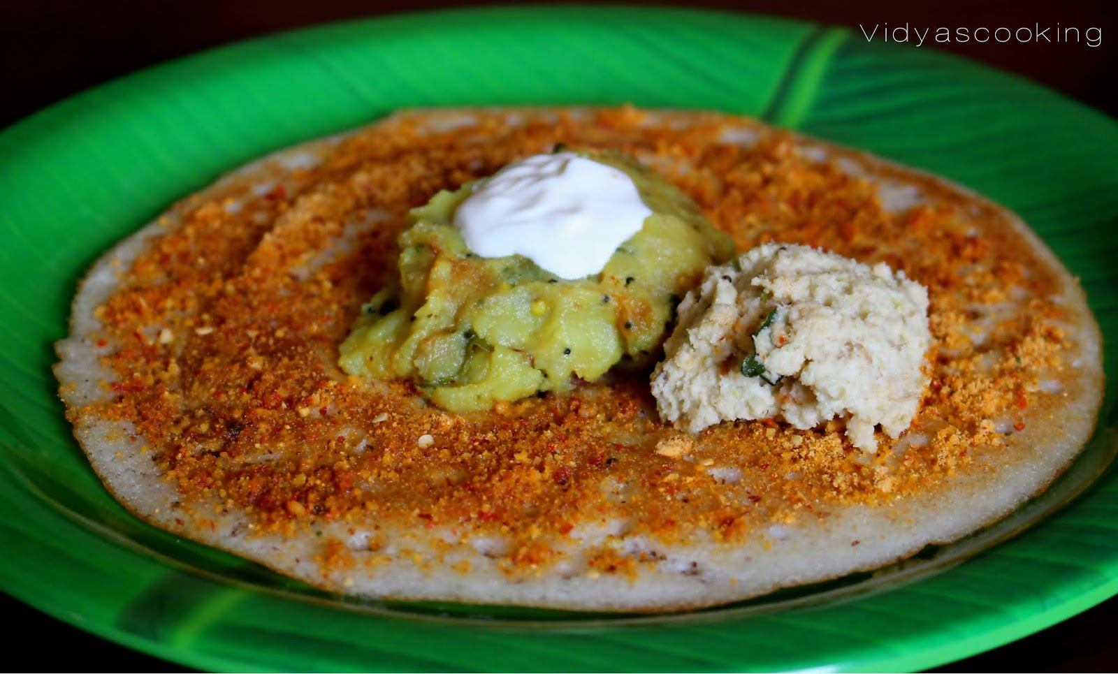 Open Masala Dosa Recipe (Podi Masala Dosai)