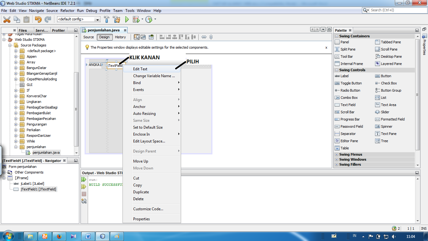 Contoh Program Penjumlahan Java Netbeans ~ Materi Java Pemula