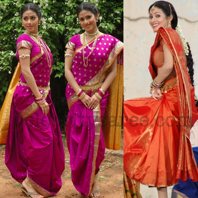 Sada Maharastrian Saree Drape - Saree Blouse Patterns