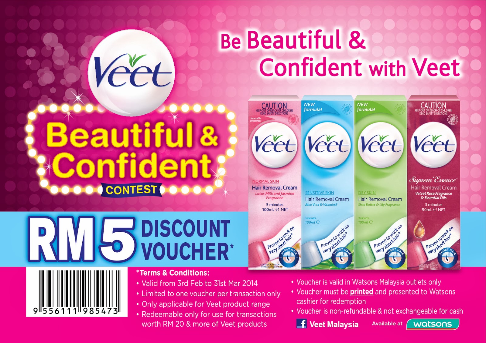 FREE SAMPLE MALAYSIA: Veet RM5 Discount Voucher