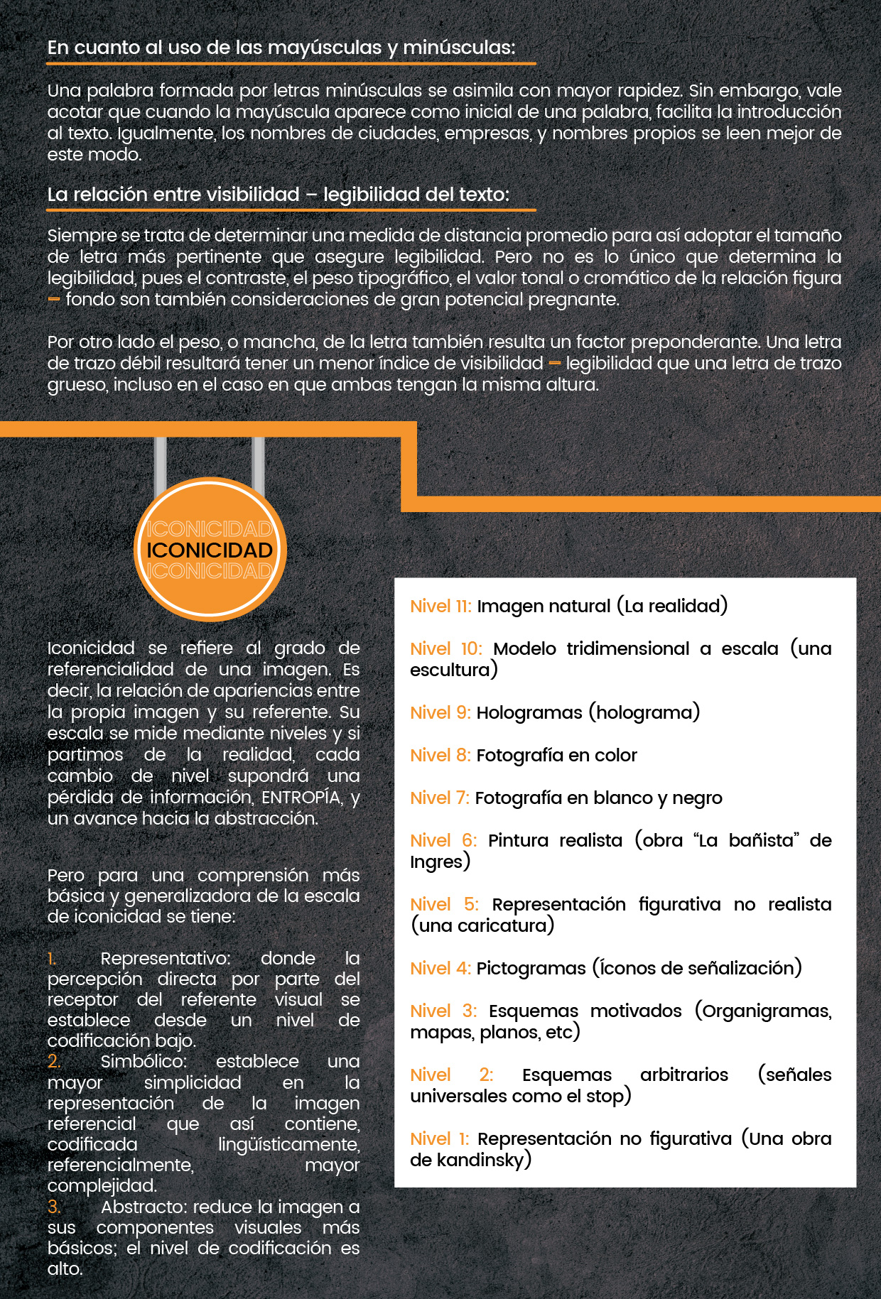 Códigos visuales y clasificación de las señales