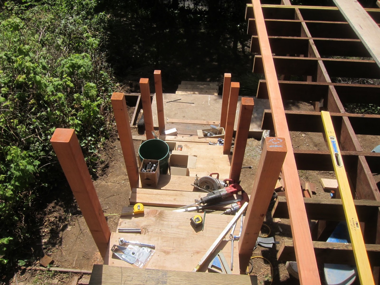 Building Stuff Beats Marking Papers: Stairway posts and substructure