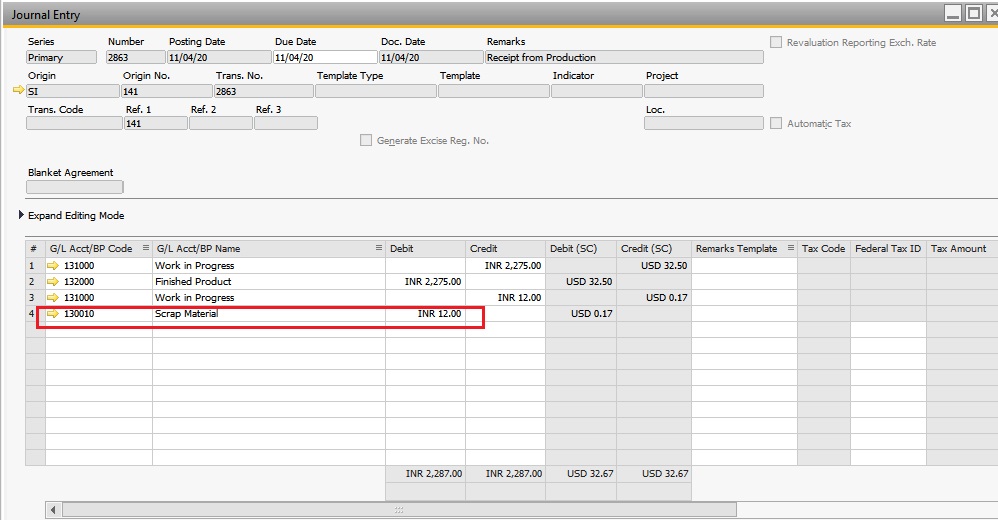 SAP Business One Knowledge: Handling Scrap or Wastage items in SAP ...
