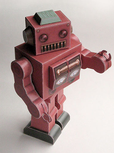 Vintage Tin Robot Paper Model | Paperized Crafts