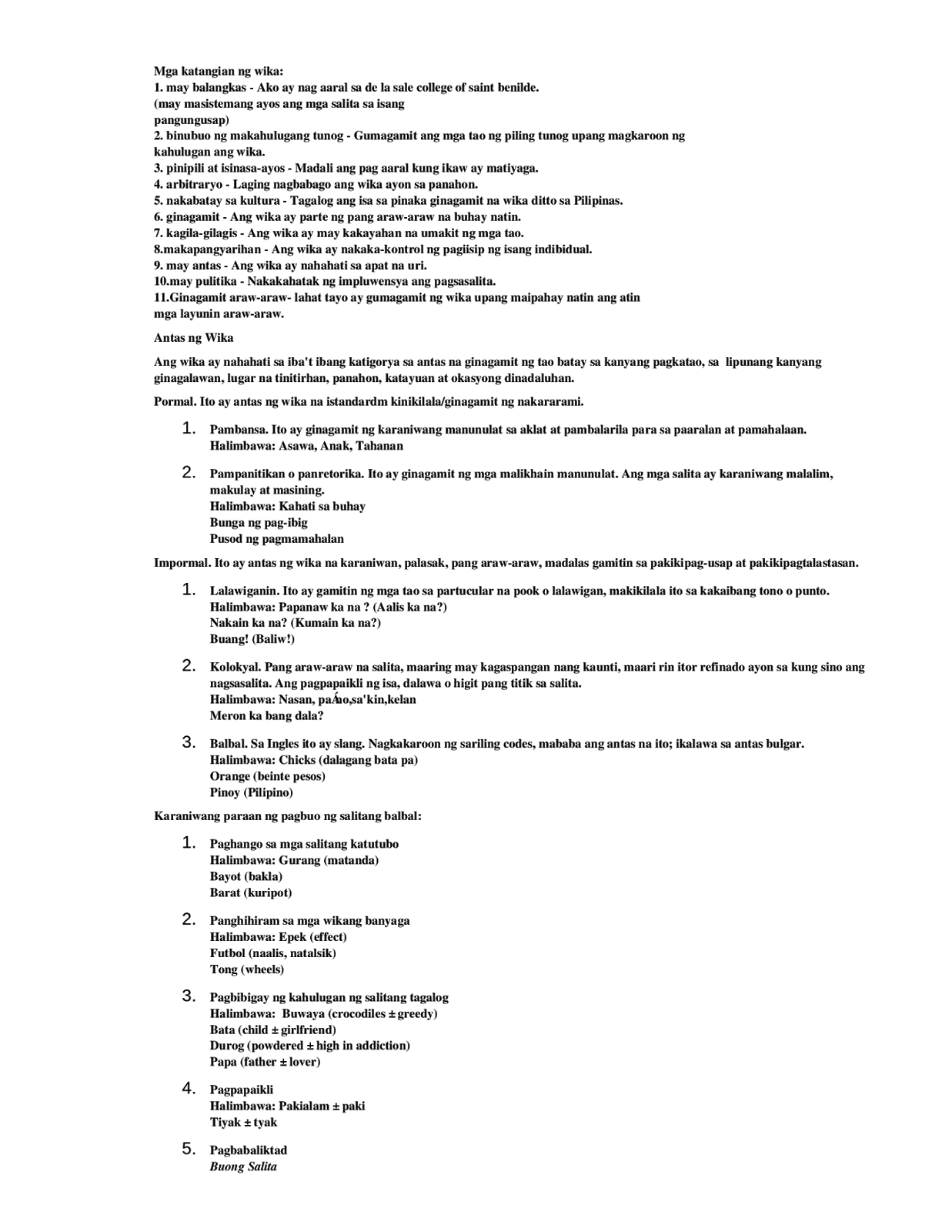 salitang balbal - philippin news collections